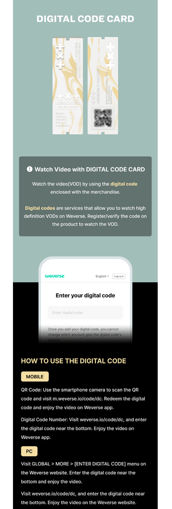 TXT - TOMORROW X TOGETHER MEMORIES 'FOURTH STORY' (Digital Code) + WEV ...