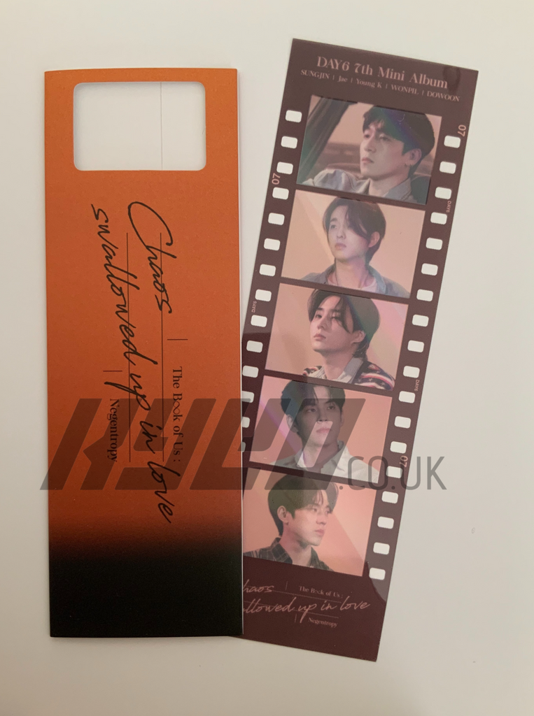 DAY6 THE BOOK OF US : NEGENTROPY Official Pre Order Film Trip Bookmark ...