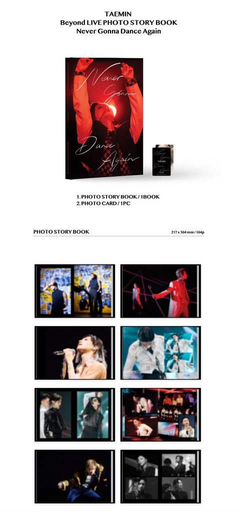 TAEMIN - Beyond LIVE PHOTO STORY BOOK : Never Gonna Dance Again (Korea ...